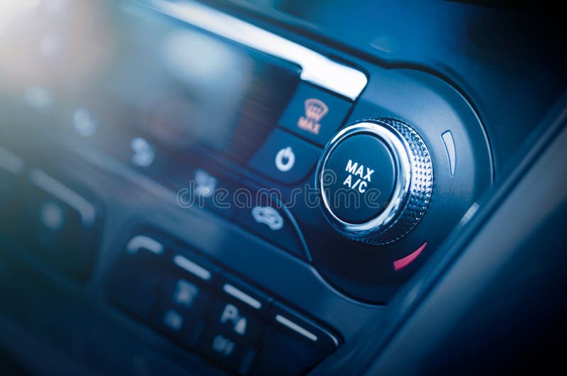 Air Condition Button in Modern Car Stock Image - Image of inside ...