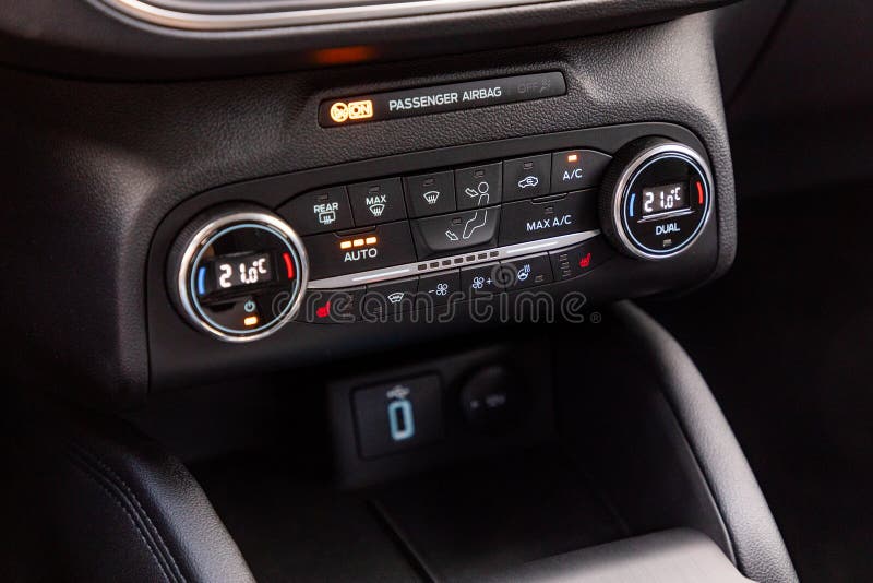 Air-condition Controls in a Car Stock Photo - Image of temperature ...
