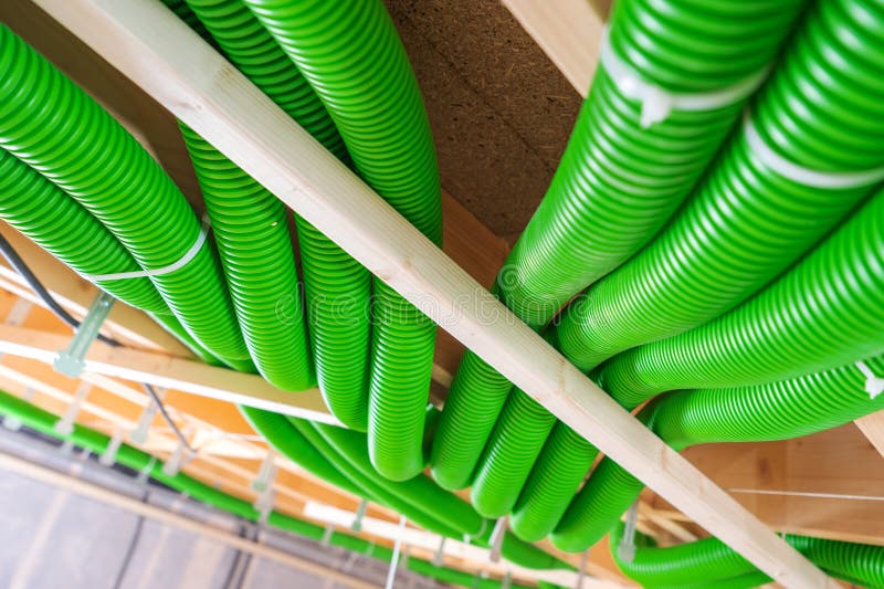 Air Condition Ducts Installation Stock Photo - Image of ductwork, site ...