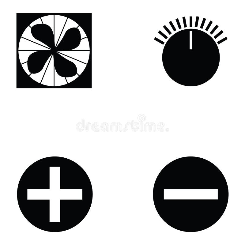 Air condition icon set stock illustration. Illustration of heat - 107797411