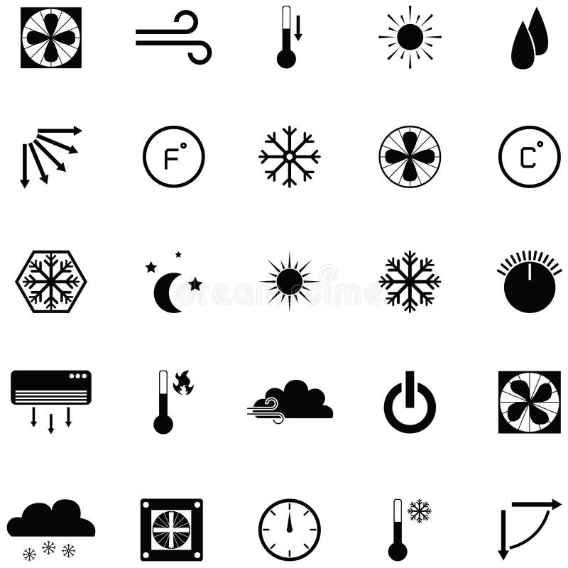 Air Condition Icon Set. Four Elements in Diferent Styles from Household ...