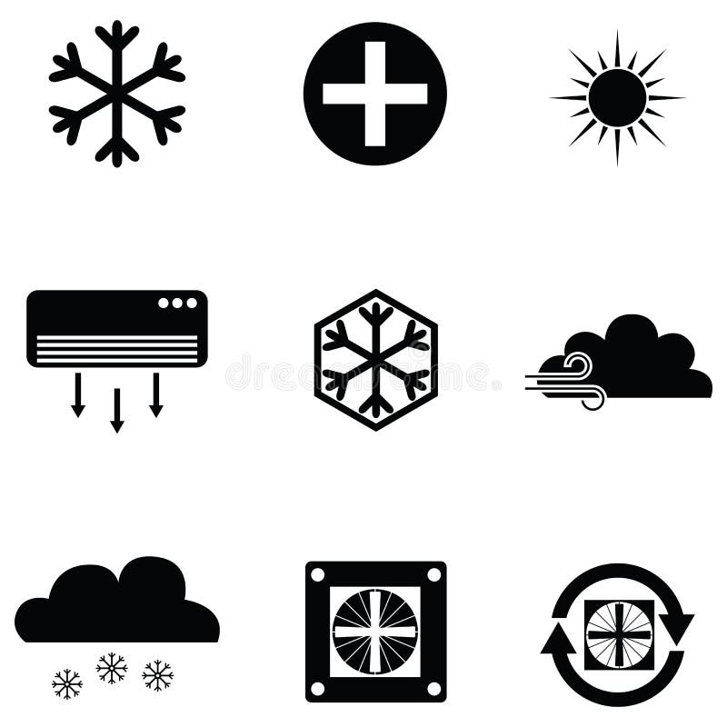 Air condition icon set stock vector. Illustration of condition - 120560195