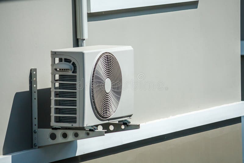Air Condition Outdoor Unit Compressor Install Outside the House Stock ...