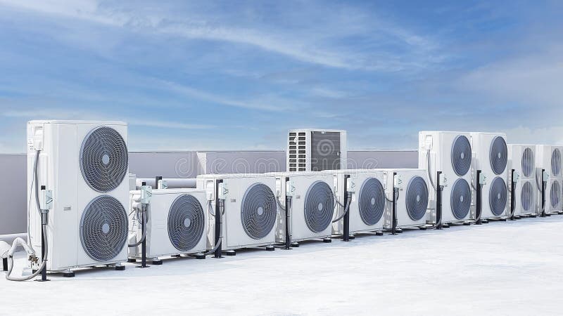 Air Condition Outdoor Unit Compressor Install Outside the Building ...