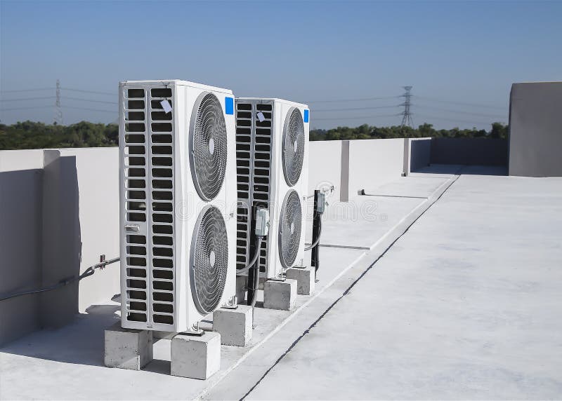 Air Condition Outdoor Unit Compressor Install Outside the Building ...