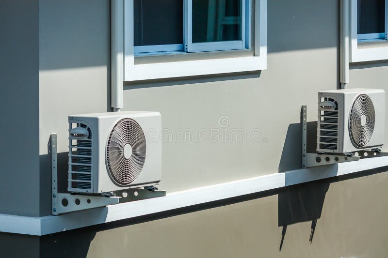 Air Condition Outdoor Unit Compressor Install Outside the House Stock ...