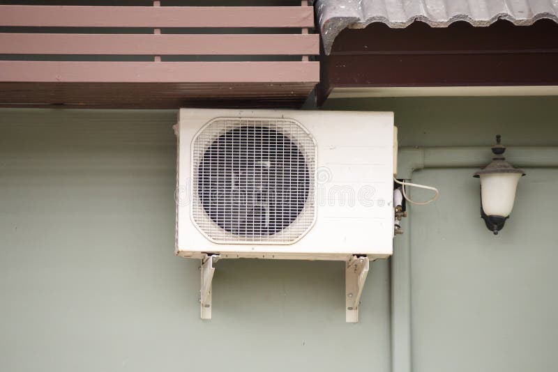 Air Condition Outdoor Unit Compressor Install Outside the House Stock ...