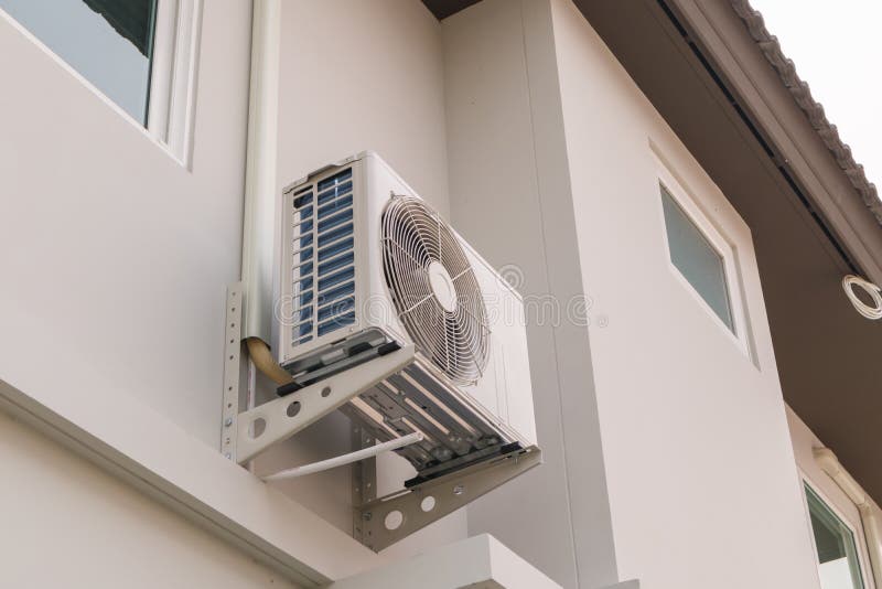 Air Condition Outdoor Unit Compressor Install Outside the Building ...