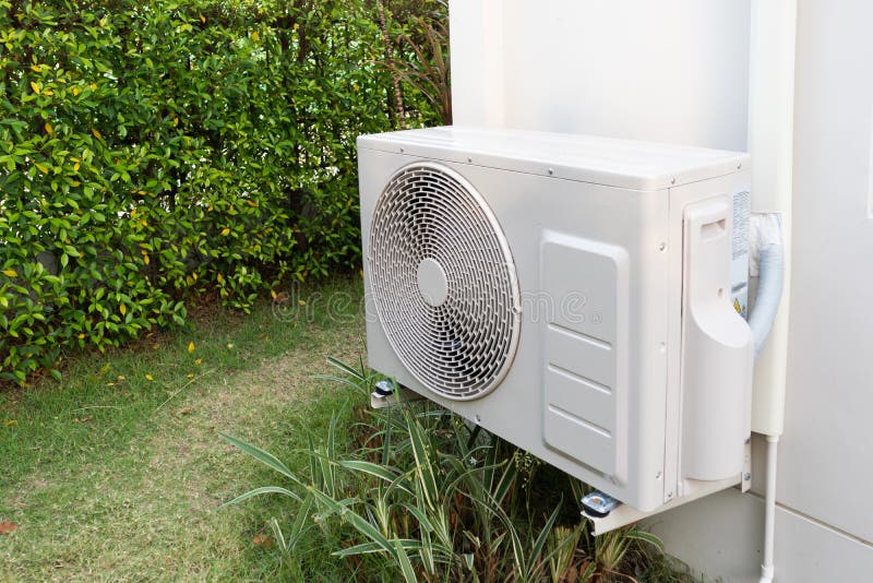 Air Condition Outdoor Unit Compressor Install Outside the House Stock ...
