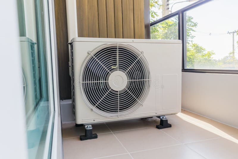 Air Condition Outdoor Unit Compressor Install Outside the House Stock ...