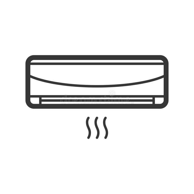 Air Condition Split System Outline Single Isolated Vector Icon Stock ...