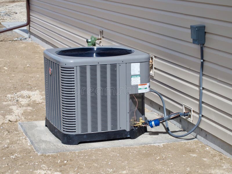 Air Condition Unit Installed at a Newly Constructed Home Stock Image ...