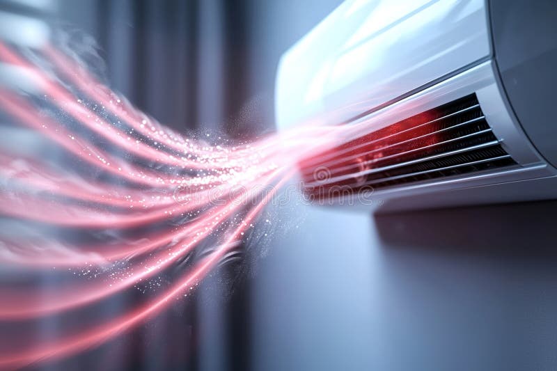 Air Conditioner (AC) Indoor Heating Unit with Warm Air Flow. Generative ...