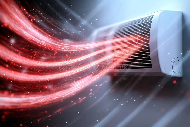 Air Conditioner (AC) Indoor Heating Unit with Warm Air Flow. Generative ...