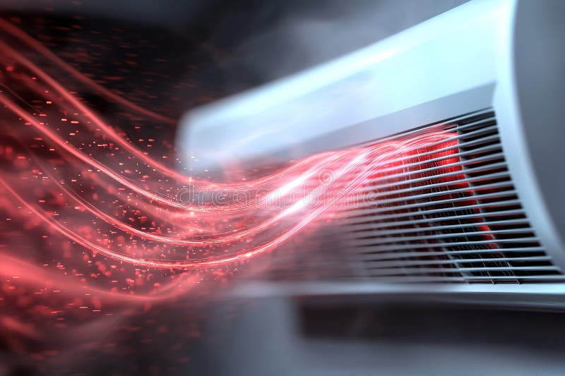 Air Conditioner (AC) Indoor Heating Unit with Warm Air Flow. Generative ...