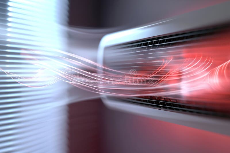 Air Conditioner (AC) Indoor Heating Unit with Warm Air Flow. Generative ...