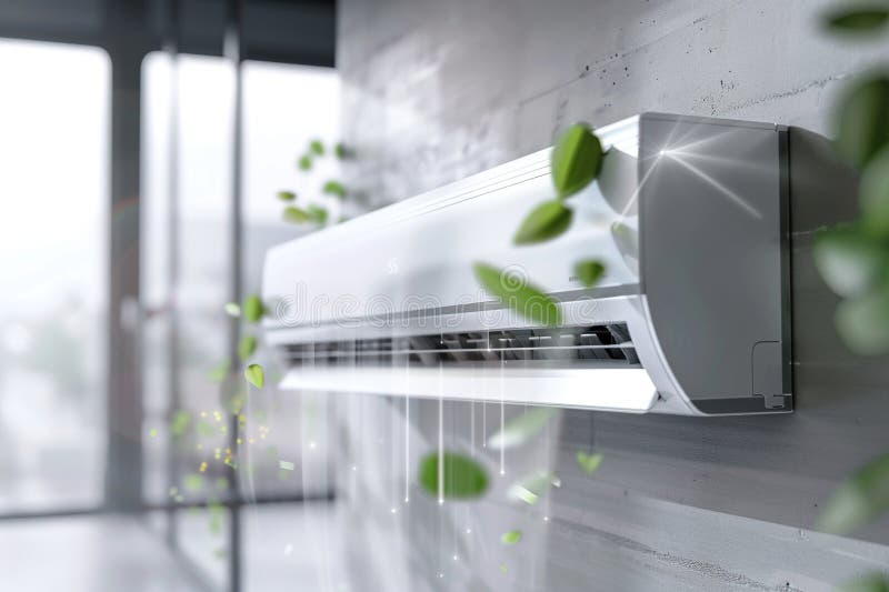 Air Conditioner (AC) Indoor Unit with Cold Air Flow. Ai Generative ...