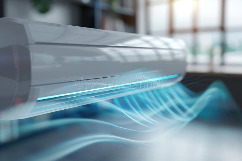 Air Conditioner (AC) Indoor Unit with Cold Air Flow. Ai Generative ...