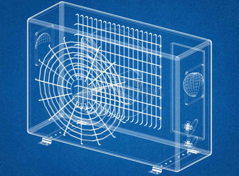 Air Conditioner Architect Blueprint - Isolated Stock Illustration ...