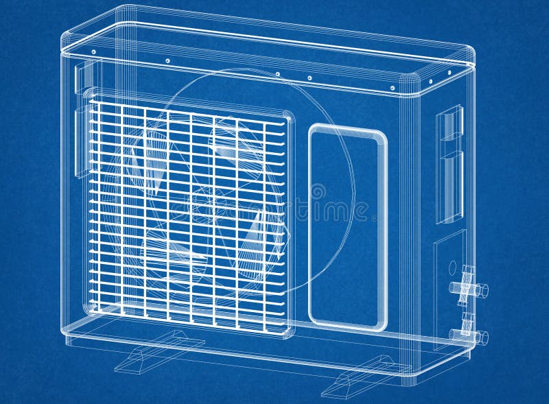 Air Conditioner Architect Blueprint Stock Illustration - Illustration ...