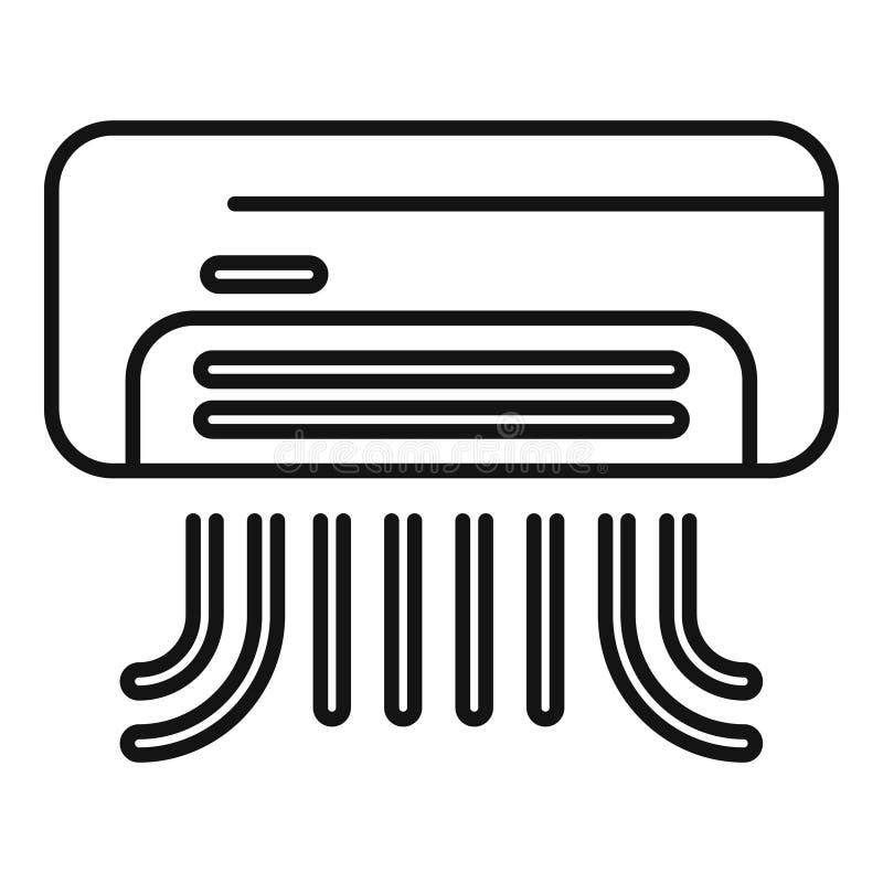 Air Conditioner Blowing Cold Air Icon Stock Illustration - Illustration ...