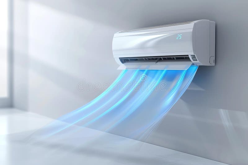 Air Conditioner Blowing Cold Air in the Room Stock Photo - Image of ...