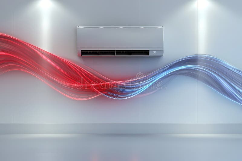 Air Conditioner Blowing Hot and Cold Air in a Room Stock Photo - Image ...