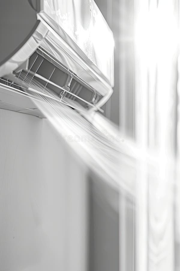 The Air Conditioner Blows Cool Air. Selective Focus Stock Illustration ...