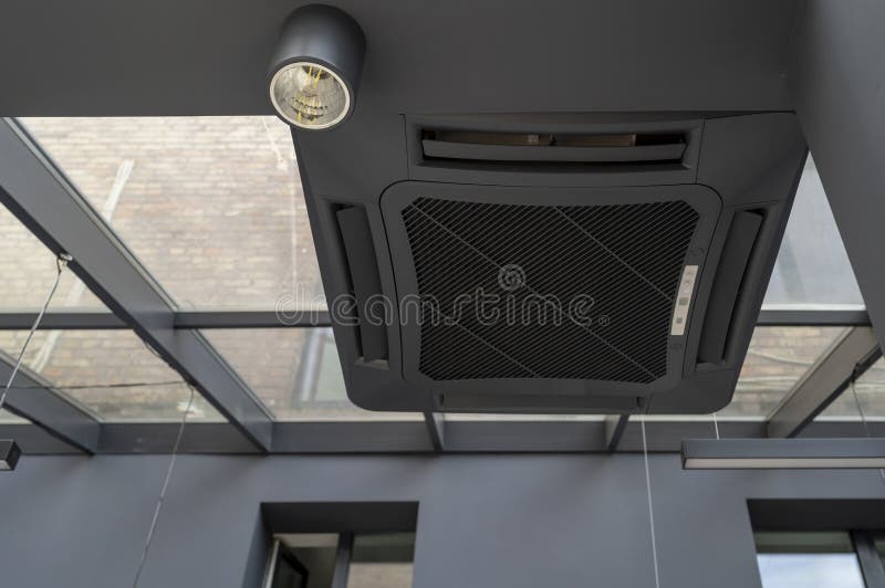 Air Conditioner on the Ceiling for Ventilation System Stock Photo ...