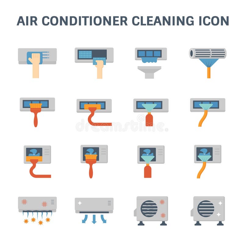 Air Conditioner Filter Cleaning Icon Stock Illustrations – 245 Air ...