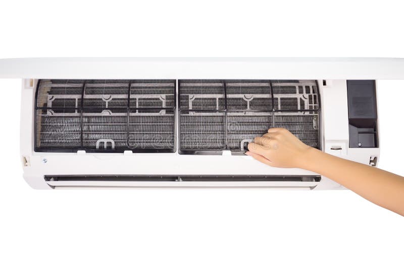 Air conditioner cleaning stock image. Image of filter - 100097619