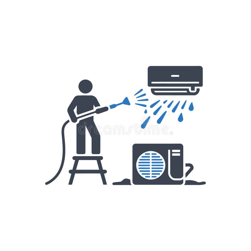 Air Conditioner Cleaning Icon Stock Vector - Illustration of symbol ...