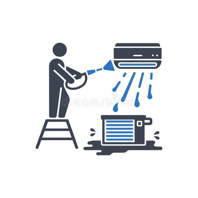 Air Conditioner Cleaning Icon Stock Vector - Illustration of icon ...