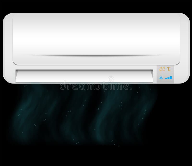 Air Conditioner with Cold and Warm Air in Flat Style. Vector Icon Stock ...