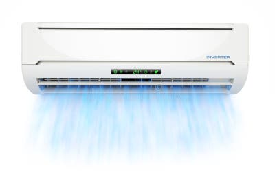 Air Conditioner with Cold Blue Airflow Stock Illustration ...