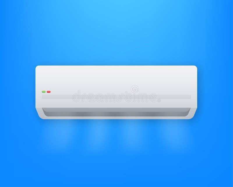 Air Conditioner with Cold and Warm Air in Flat Style. Vector Icon Stock ...