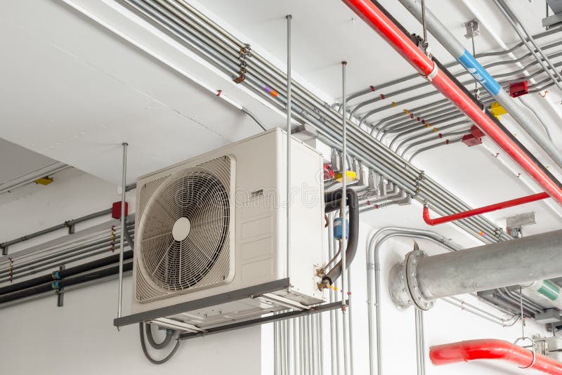 Ceiling Type Hanging Air Conditioner Unit Stock Image - Image of dust ...