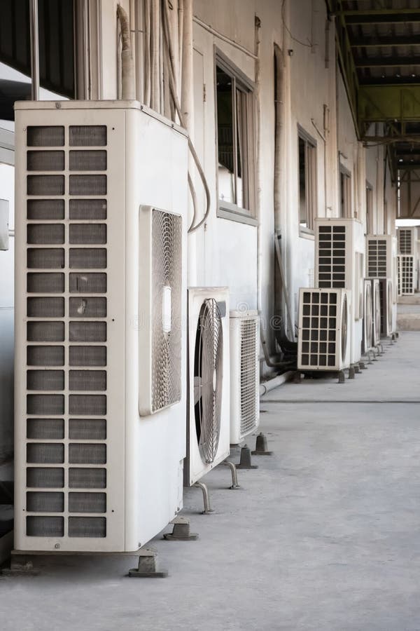 Air conditioner compressor stock photo. Image of building - 140629154