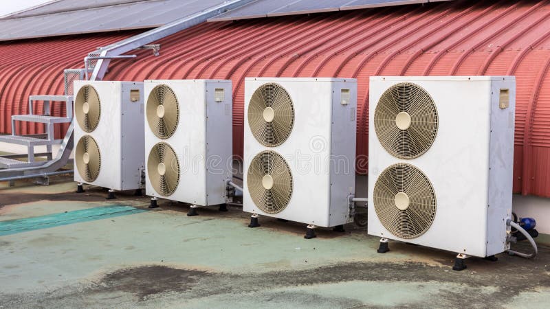 Air Conditioner Compressor Installed in Old Building. Outdoor Split ...