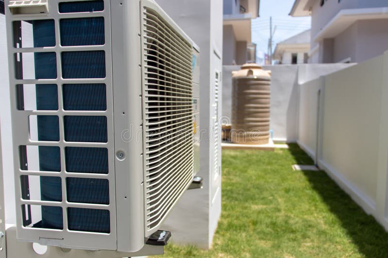 Air Conditioner Compressor Outdoor Unit Installed on a Facade of the ...