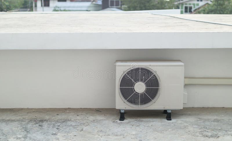 Air Conditioner Compressor Outdoor Unit Installed Outside Stock Photo ...
