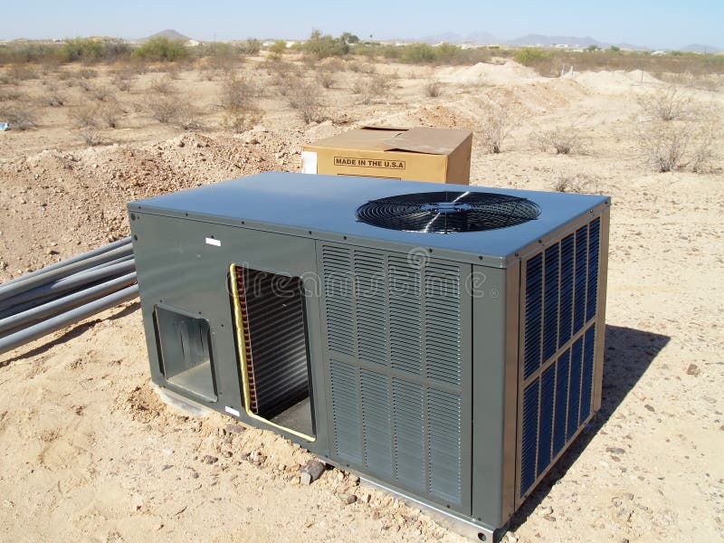 An Air Conditioner Compressor Ready To Be Installed Stock Image - Image ...