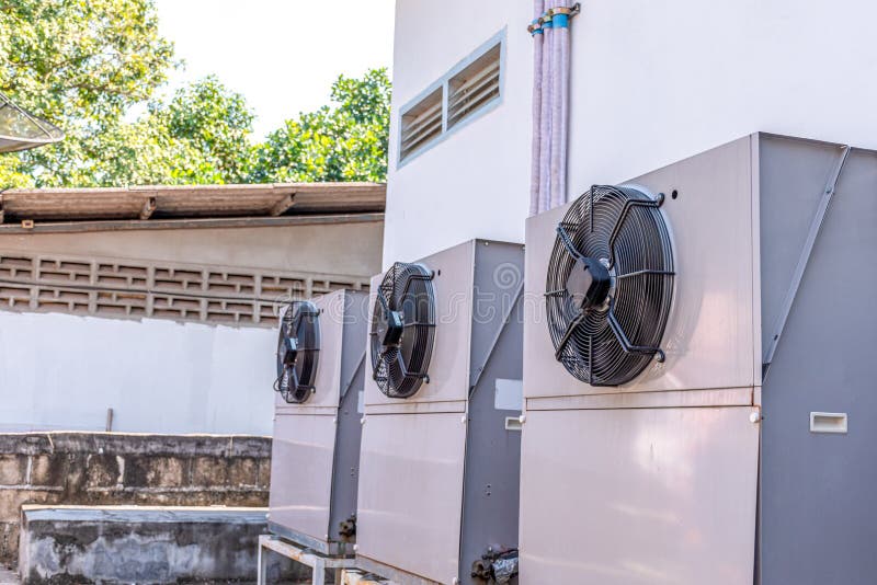 Air Conditioner Compressor Unit Installed Outdoor Stock Photo - Image ...