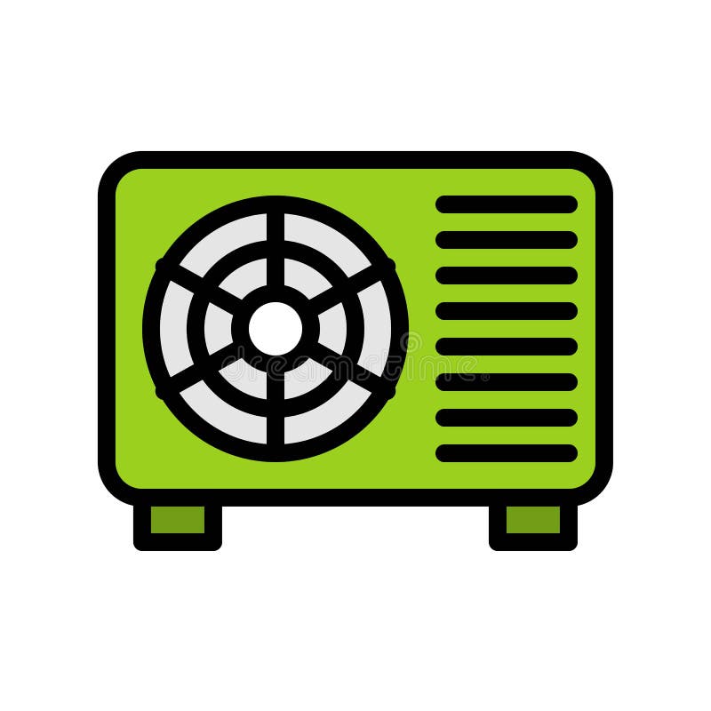 Air Conditioner Compressor Unit Vector Illustration, Isolated Solid ...