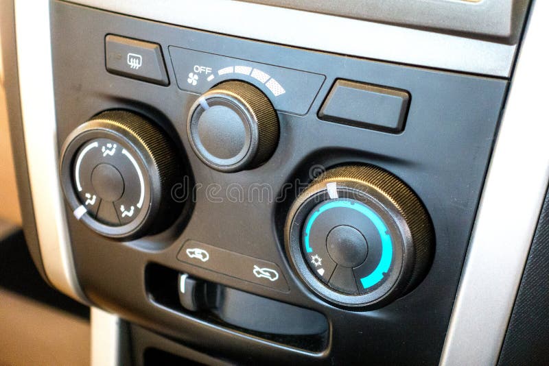 Air Conditioner Control Panel, Car Cooling System Stock Image - Image ...
