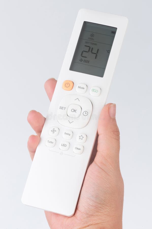 White Air Conditioner Remote Control Stock Image - Image of equipment ...