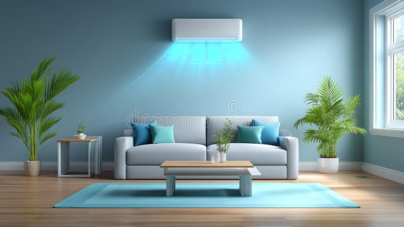 Air Conditioner Cooling Flow in Modern Rooms Stock Photo - Image of ...