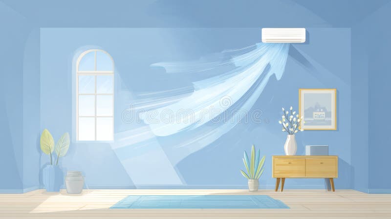 Air Conditioner Cooling Flow in Modern Rooms Stock Image - Image of ...