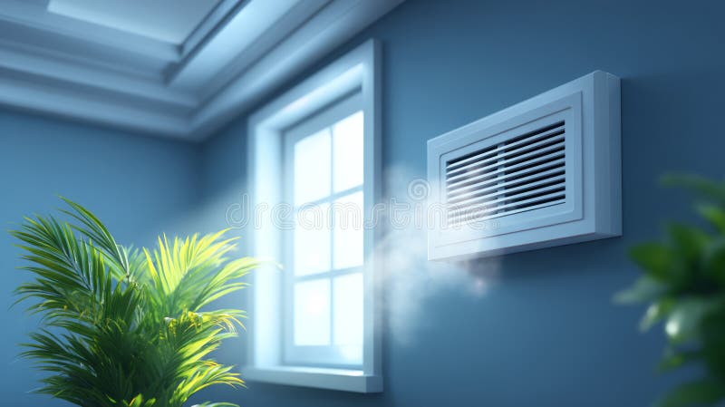Air Conditioner Cooling Flow in Modern Rooms Stock Image - Image of ...