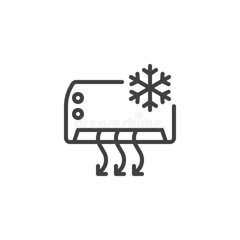 Air Conditioner Cooling Function Line Icon Stock Vector - Illustration ...